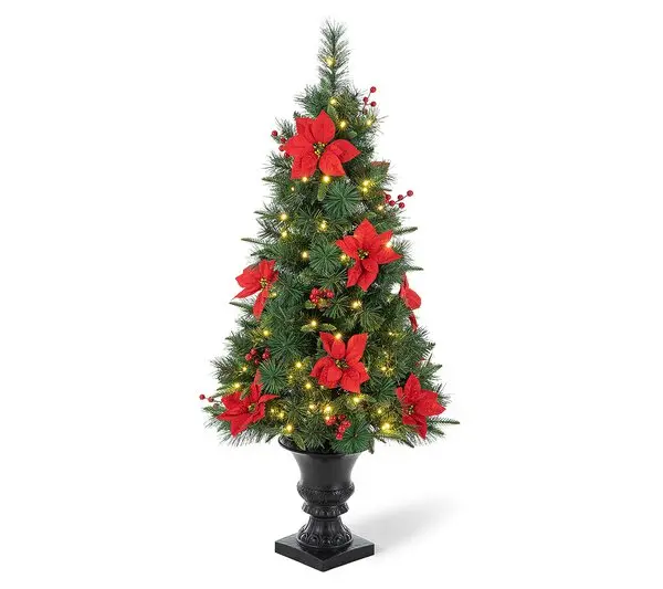 GLITZHOME 4' Prelit Artificial Christmas Porch
