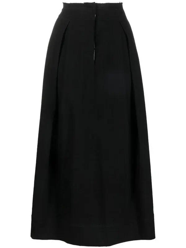 UMA WANG Raw-edge Pleated Long Skirt