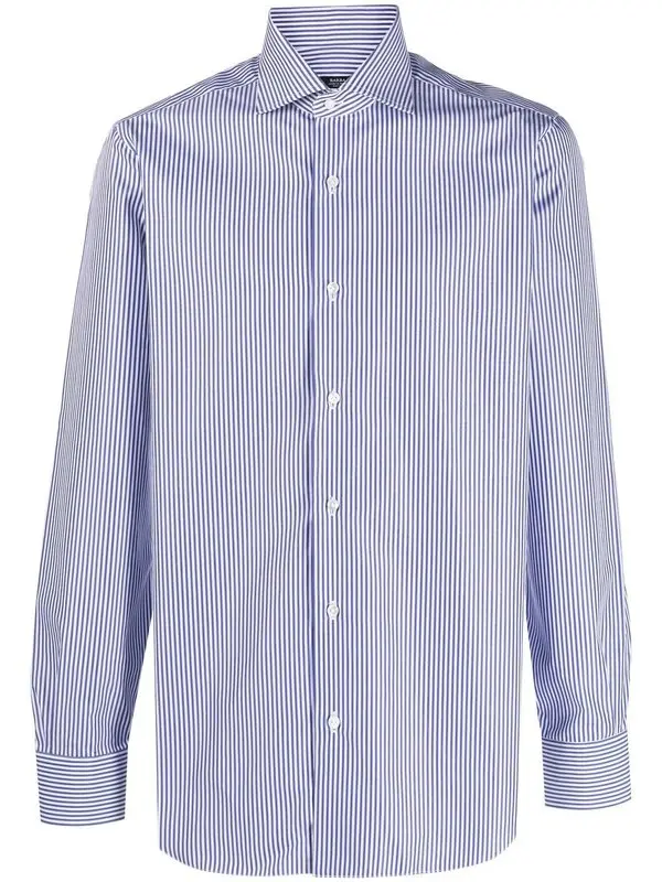 BARBA NAPOLI Candy-stripe Long-sleeve Shirt - White