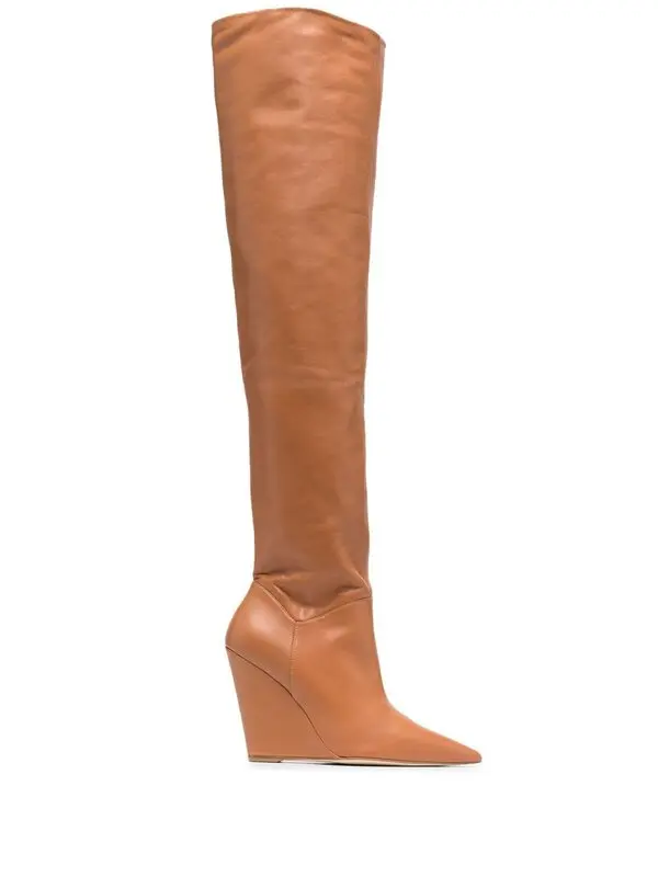 STUART WEITZMAN Pointed Leather Knee-high Boots