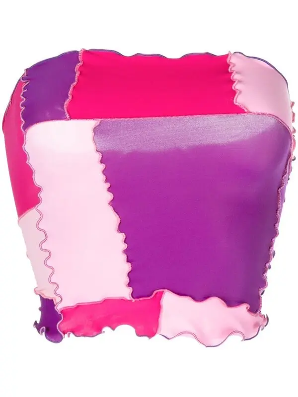 SHERRIS Colour-block Bandeau Top - Pink