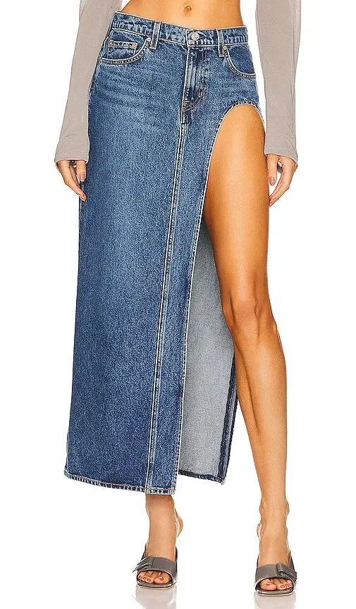 GRLFRND Blanca Maxi Denim Skirt - Crissy Field