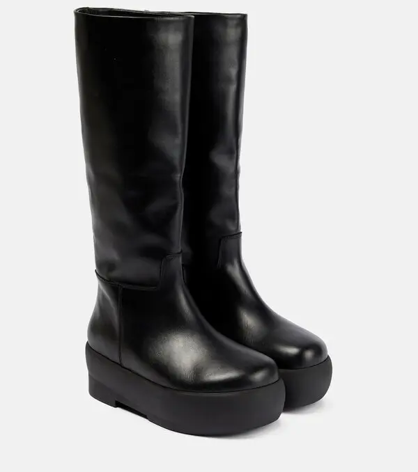 GIA BORGHINI Gia 16 Leather Knee-high Boots - Black