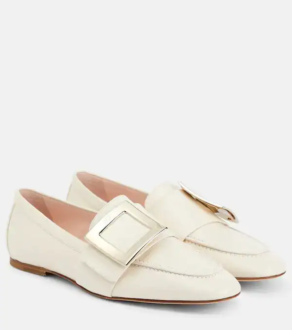 Roger Vivier Denim Buckle Loafers White 40% Off Editorialist