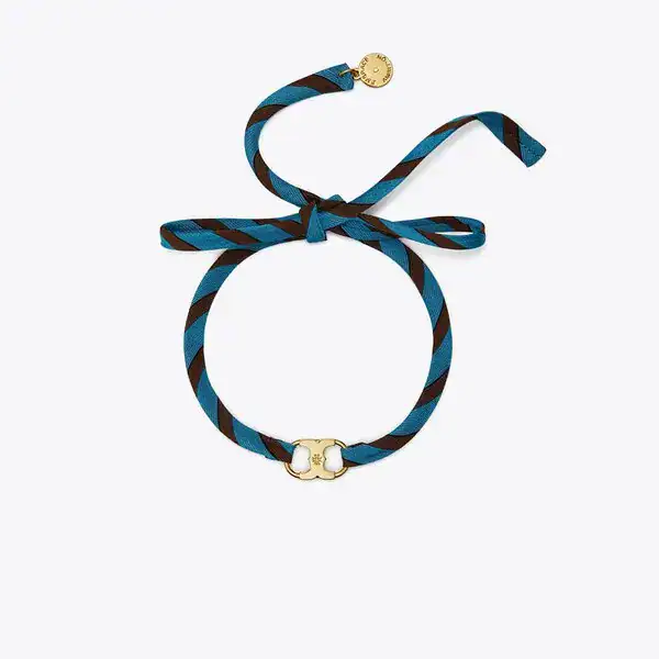 Tory Burch Embrace Ambition Wrap Bracelet Tory Gold/Blue/Brown