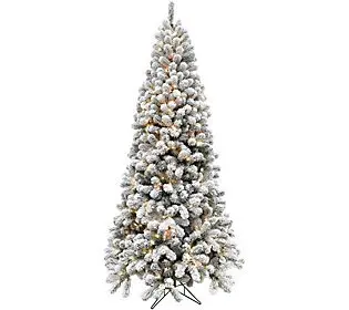 FRASER HILL FARM 6.5-ft. Flocked Alaskan Pine C Hristmas Tree