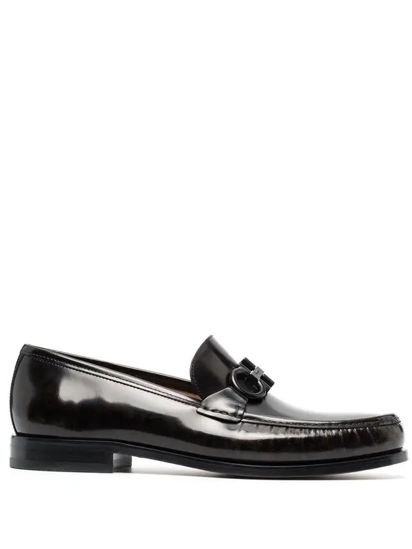 FERRAGAMO Gancini Horsebit Loafers - Brown