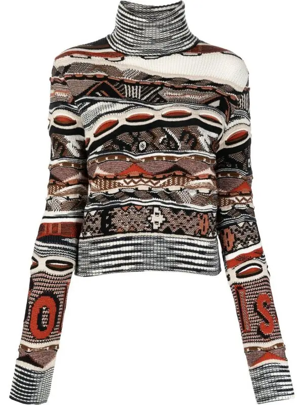 Missoni Roll-neck Knitted Jumper - Brown