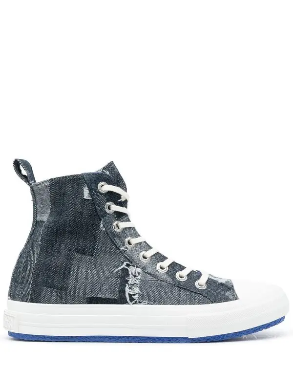 Marcelo Burlon Milan Home Patchwork Denim High-Top Sneakers