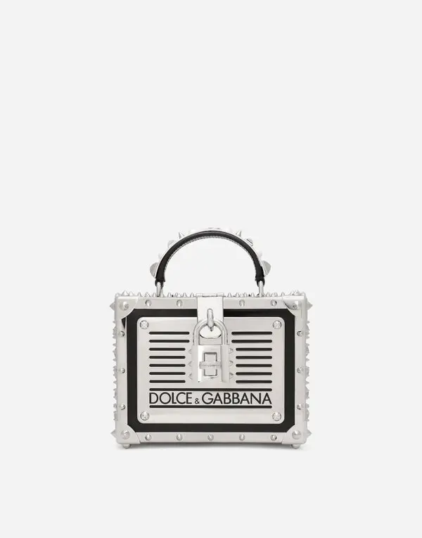 Dolce & Gabbana Polished Calfskin Dolce Box Bag With Studs