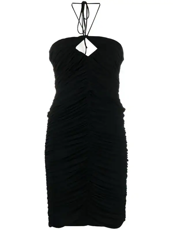 Buy Magda Butrym Ruched Halterneck Mini Dress - Black At 36% Off |  Editorialist