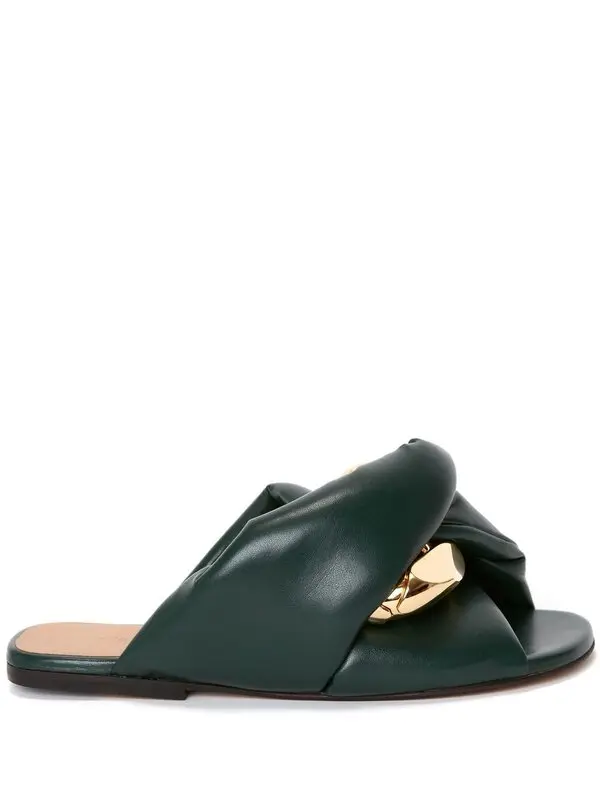 JW Anderson Chain Twist Faux-leather Sandals - Green