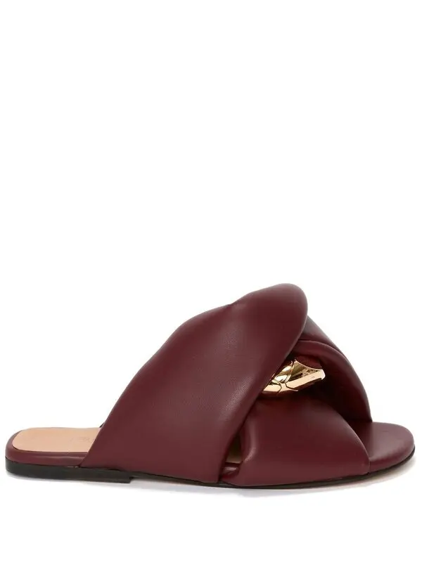 JW Anderson Chain Twist Faux-leather Sandals - Red