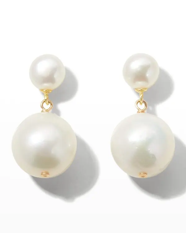 Margo Morrison Double Drop Earrings - White