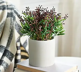 PACIFIC THYME Artificial Faux Plant In Ceramic Pot