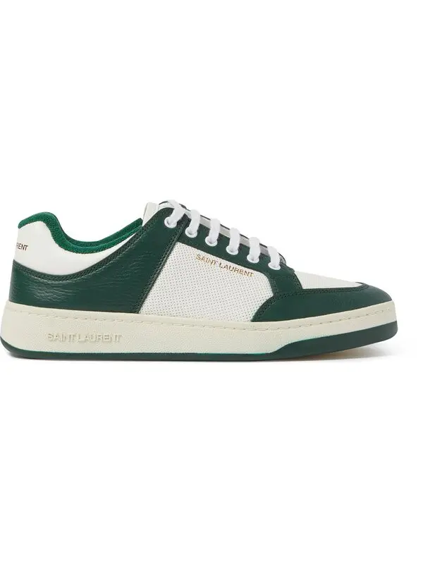 Saint Laurent Sl/61 Mesh And Leather Sneakers - Green