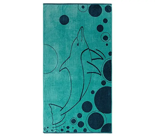 SUPERIOR Mystic-dolphin Egyptian Ctn Reversible Beach Towel