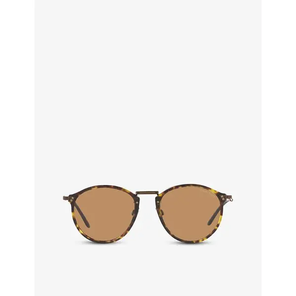 Giorgio Armani Ar318sm Round-frame Sunglasses - Brown