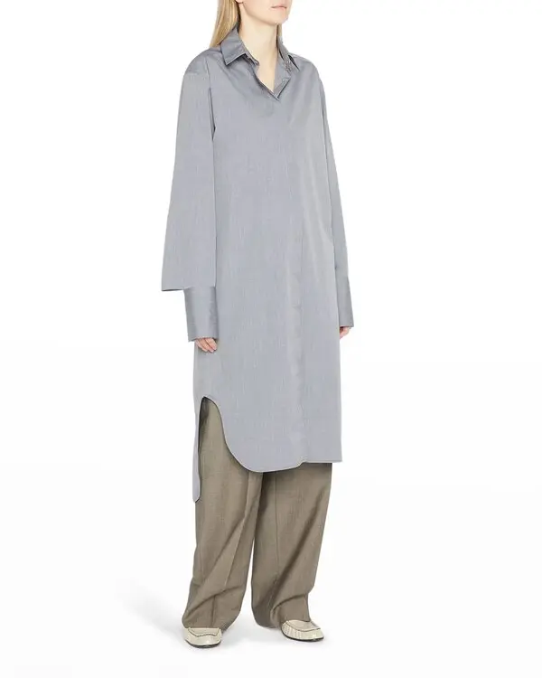 The Row Sarasota Button-Front Dress In Grey - 72% Off | Editorialist