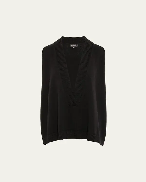Eskandar Deep V-neck Cashmere Vest - Black