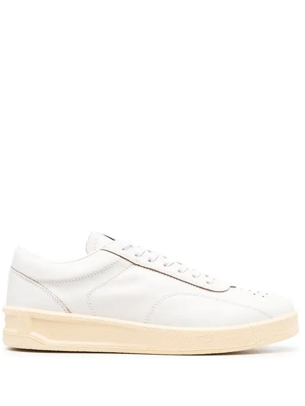 JIL SANDER Lace-up Leather Sneakers - White