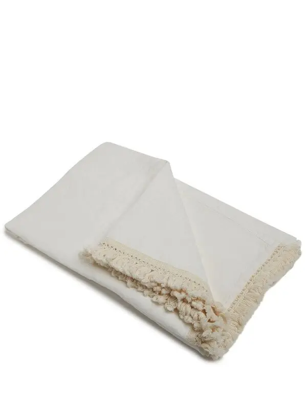 ONCE MILANO Fringed Bath Sheet - White