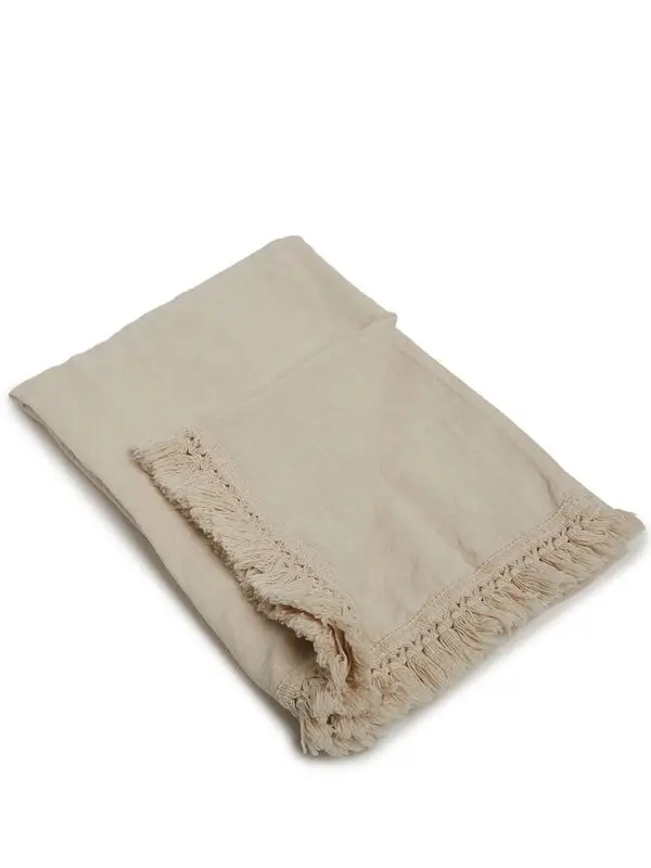 ONCE MILANO Fringed Bath Sheet - Neutrals