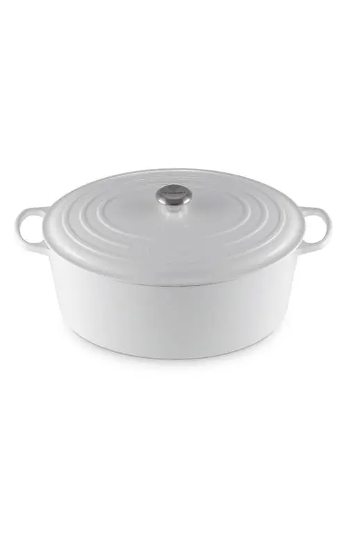 LE CREUSET Signature 15 1/2-quart Oval Enamel Cast Iron French/dutch Oven - White