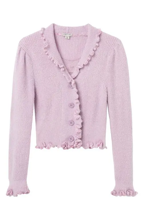 Buy Habitual Kids' Lettuce Edge Cardigan - Lilac At 64% Off | Editorialist