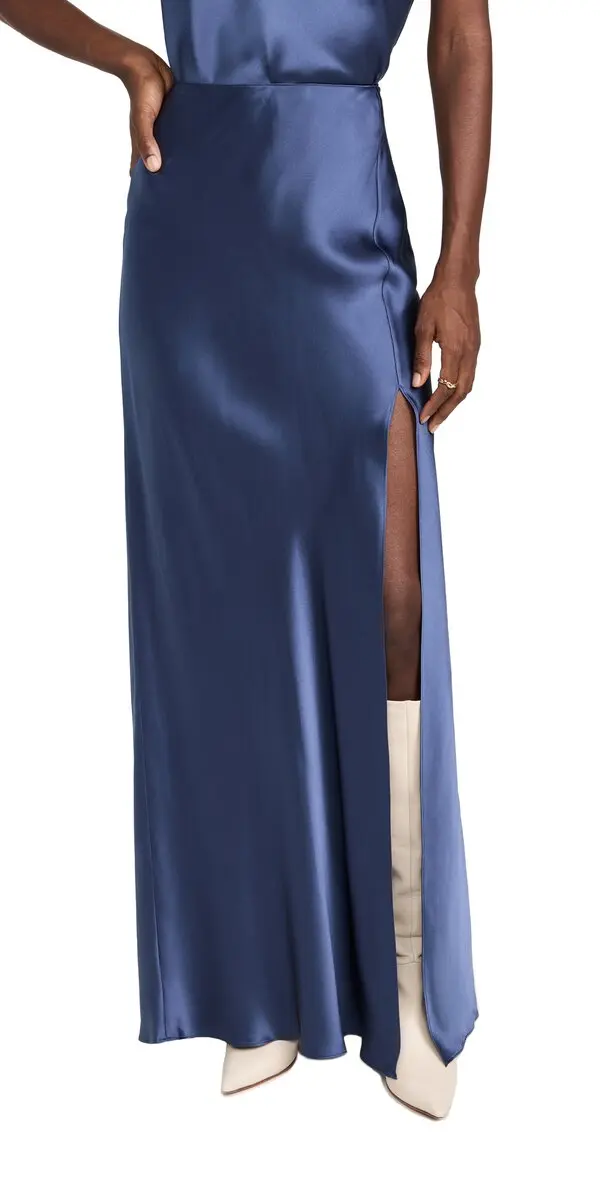 Sablyn Isabella Satin Skirt - Poseidon