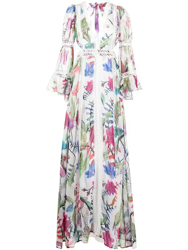 Patbo Zamia Lace-Trim Maxi Dress In White - 45% Off | Editorialist