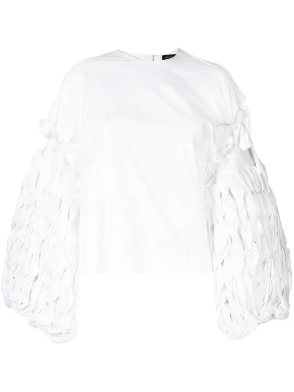 A.W.A.K.E. Mode Woven Puff-sleeve Blouse