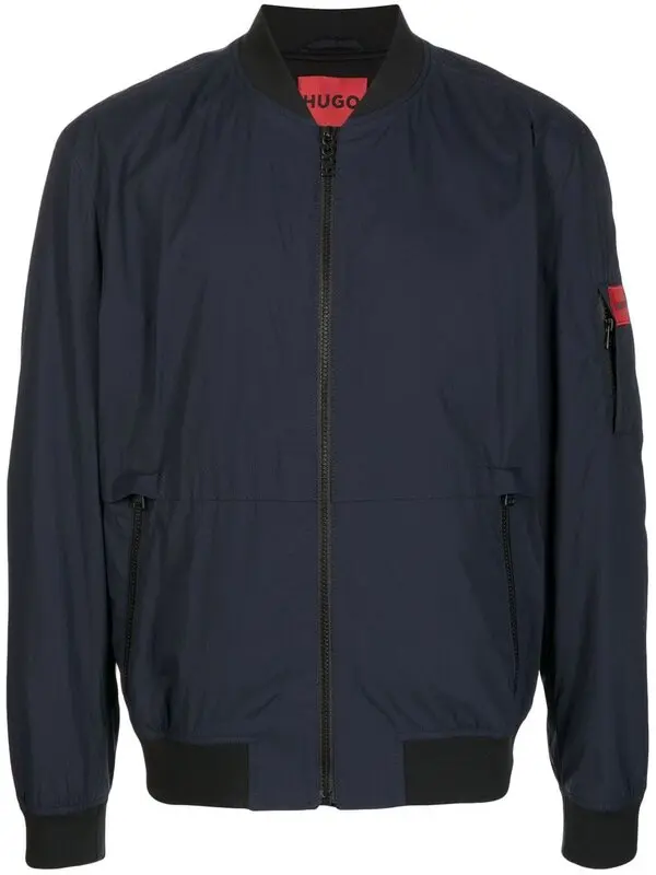 Hugo Boss Logo-patch Zipped Bomber Jacket