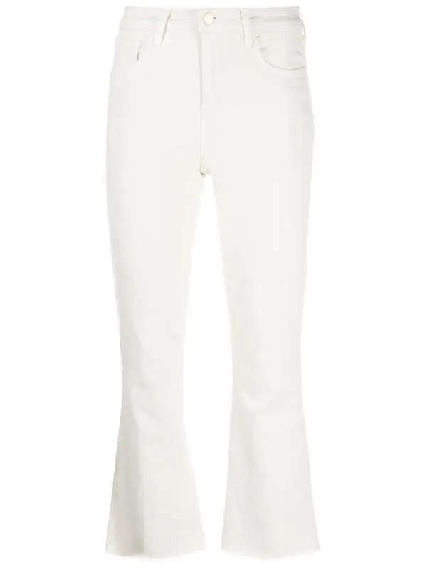 L'Agence Kendra Cropped Flared Jeans - Neutrals
