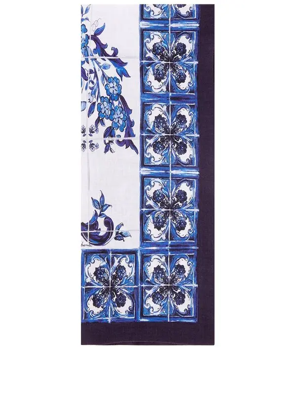 Dolce & Gabbana Set Of Two Linen Napkins - Blue