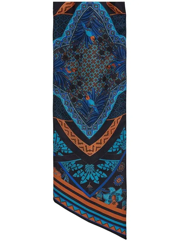 FERRAGAMO Nirvana-print Silk Bandeau Scarf - Black