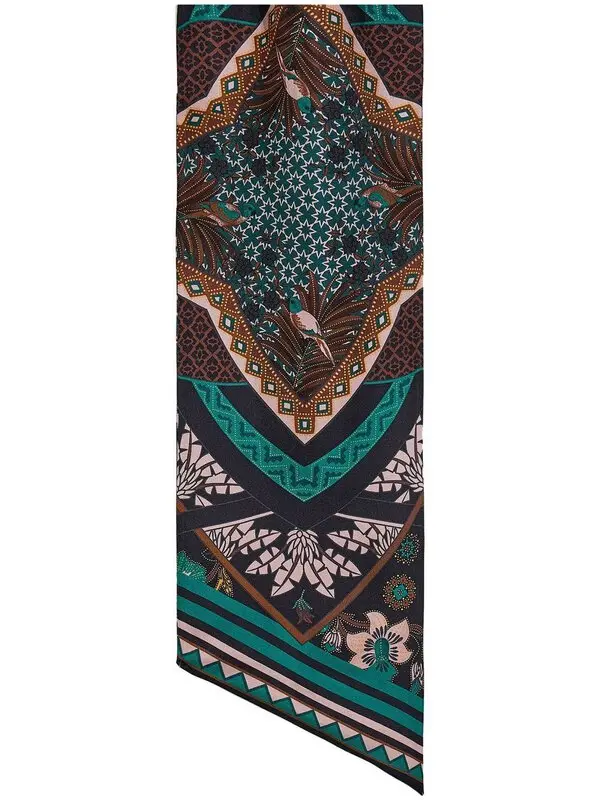 FERRAGAMO Nirvana-print Silk Bandeau Scarf - Black