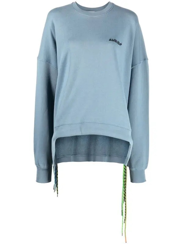 AMBUSH Cord-detail Crew-neck Sweatshirt - Blue
