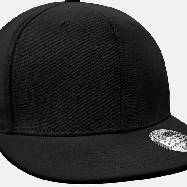 BEECHFIELD Flat Peak Rapper Cap - Black | Editorialist