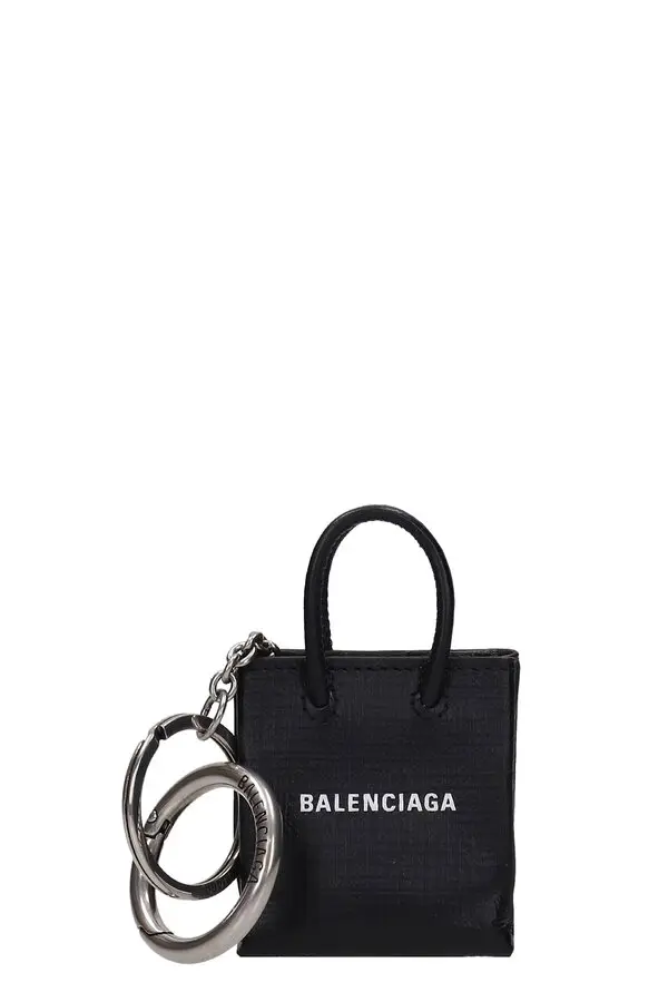Balenciaga Mini Bag Keys Holder In Synthetic Fibers - Black | Editorialist