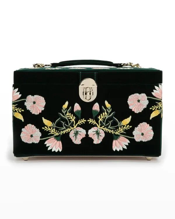 Wolf Zoe Medium Jewelry Box - Forest Green