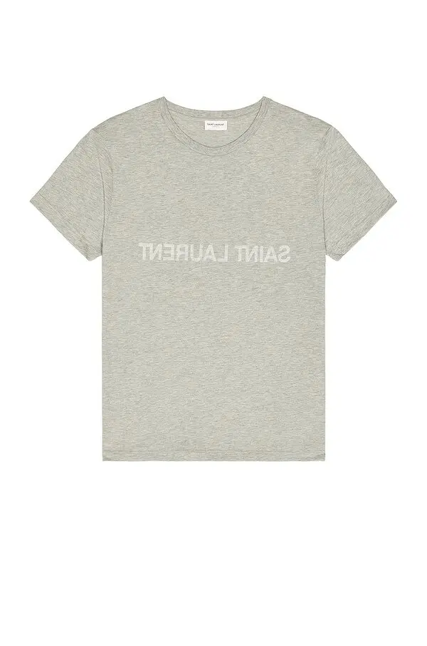 Saint Laurent Reverse T-shirt In Grey - Gris