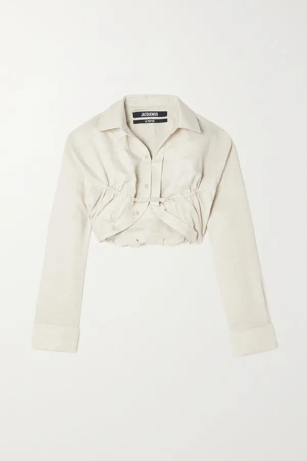 Jacquemus Machou Cropped Shirt - Ecru