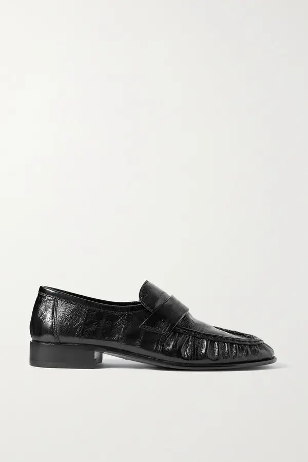 THE ROW Eel Penny Loafers - Black