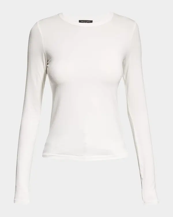 Rag & Bone Luca Slim Long-sleeve Tee - White