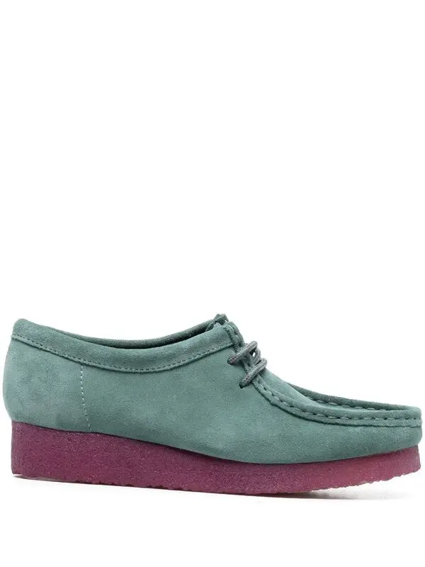 Clarks Colour-block Lace-up Loafers - Green
