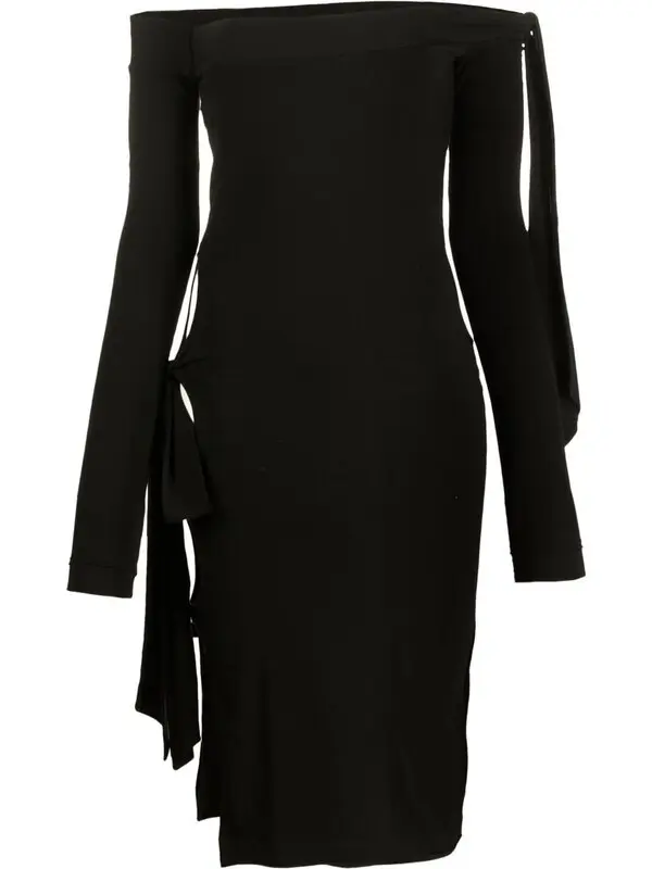 Remain Birger Christensen Off-shoulder Tie-detail Midi Dress