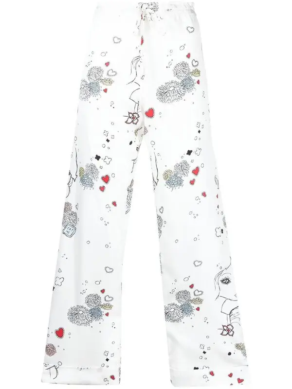 MACGRAW Loose-fit Trousers - White