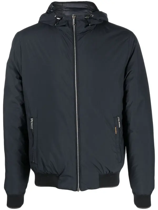 MOORER Zip-up Hooded Jacket - Blue