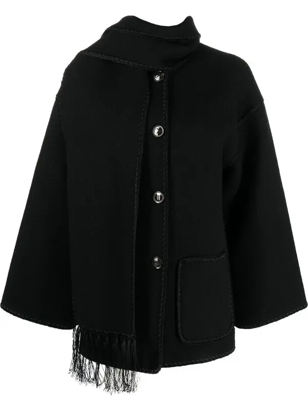 TOTÊME Embroidered Scarf Jacket - Black